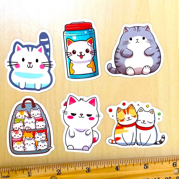 Design | 6 Cute Cats Stickers Waterproof | Poshmark